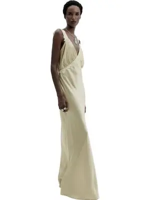 DE LA VALI Lucerina Silk-blend Maxi Dress - Olive