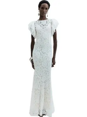 DE LA VALI Rosalia Cotton-blend Lace Maxi Dress - Ivory
