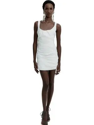 DE LA VALI Rosavelle Cotton-blend Mini Dress - Ivory