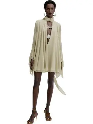 DE LA VALI Ambrose High-neck Mini Dress - Olive