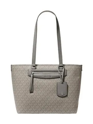 Michael Kors Jet Set Travel Medium Signature Logo Tote Bag In By - Brown