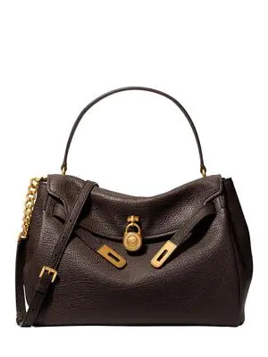 Michael Kors Hamilton Moderne Large Textured Leather Slouchy Satchel In By - Brown