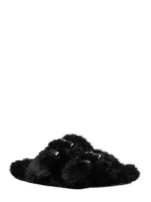 MICHAEL KORS Byers Faux Fur Slide Sandal In - Size 5 By