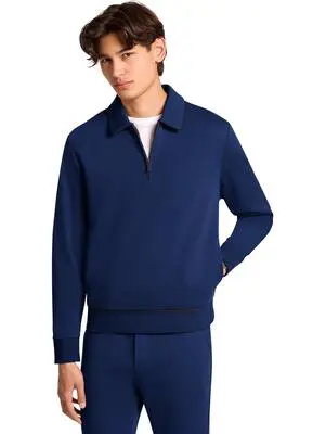 Michael Kors Terry Cotton Blend Polo Sweater In Size By - Blue
