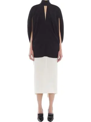LANVIN Bow-decorated Crepe Backless Top - Black