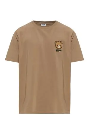 Moschino Bear-printed Short Sleeved T-shirt - Beige