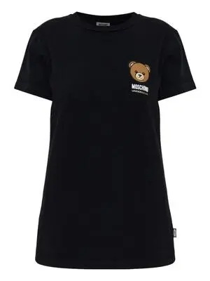 Moschino Bear-printed Short Sleeved T-shirt - Black