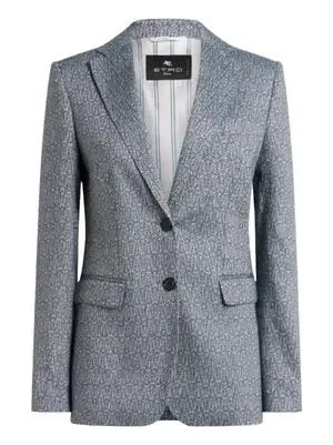 Etro Jacquard Single-breasted Jacket - Light Blue
