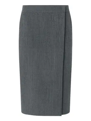 Ermanno Scervino Herringbone-pattern Wrap Midi Skirt - Black