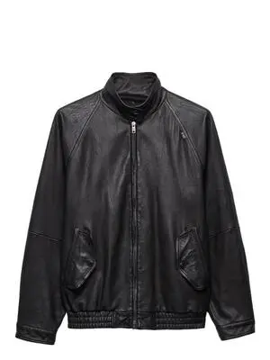 Prada Nappa Leather Blouson Jacket - Black