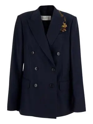 Dries Van Noten Double-breasted Blazer - Blue