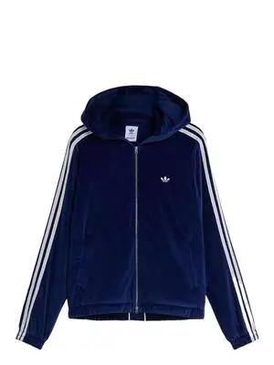 ADIDAS X WALES B ONNER Adidas X Wales Bonner Velour Zipped Track Jacket - Blue
