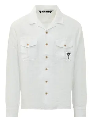 Palm Angels Palm Embroidered Shirt - White