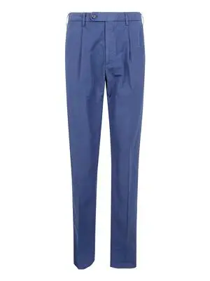 Incotex Pleated Straight-leg Trousers - Blue