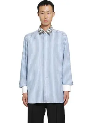 TOM FORD Silk Stripe Contrast Classic Shirt - Blue