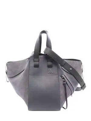 Loewe 2010-2026 Small Calfskin And Suede Hammock Bag Satchel - Grey