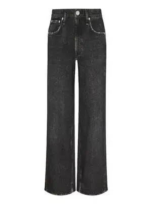 Rag & Bone Faded Wide-leg Jeans - Black