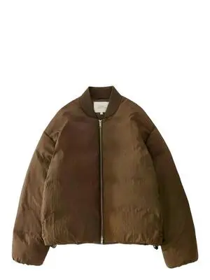 Studio Nicholson Frye Crinkle-effect Bomber Jacket - Brown