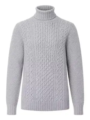 DRUMOHR Cable-knit Roll-neck Sweater Grey