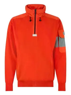Paul & Shark Quarter-zip Panelled Sweater - Red