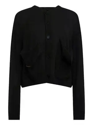 Y’s Patch-pocket Knitted Cardigan - Brown