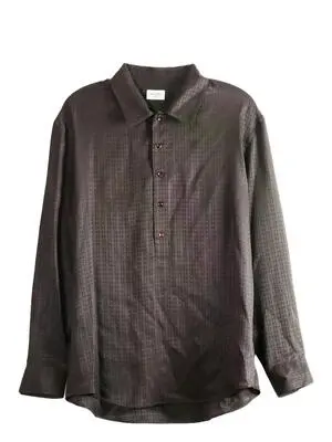 Saint Laurent Jacquard Silk Shirt - Brown