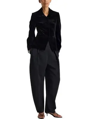 RÓHE Fitted Velvet Blazer - Black