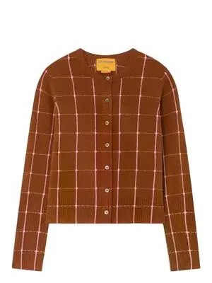 Guest In Residence Jane Checked Cardigan - Brown
