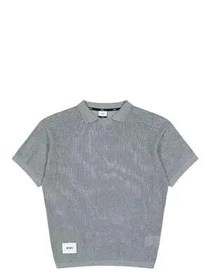 WTAPS Mesh-knit Polo T-shirt Grey