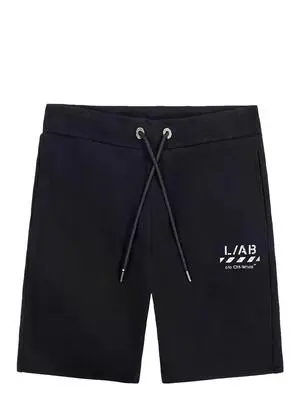 L/AB C/O OFF-WHITE Diag-print Shorts - Black