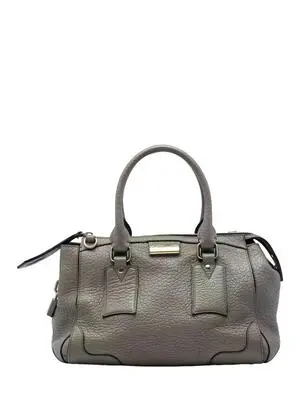 BURBERRY 2000-2017 Small Grained Leather Heritage Gladstone Satchel