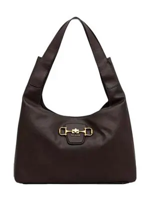 Guess Sunset Horsebit-detail Shoulder Bag Brown