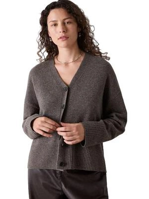 Whistles Wool V-neck Cardigan - Neutral