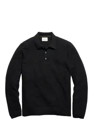 Billy Reid Long Sleeve Lachlan Links Polo - Black