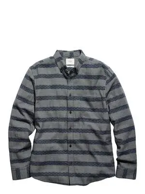 Billy Reid Jacquard Barre Stripe Tuscumbia Shirt - Blue