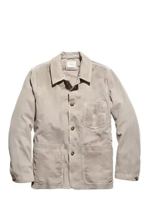 Billy Reid Colbert Waxed Suede Chore Coat - Grey