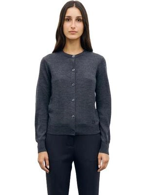 Gerard Darel Rene Merino Wool Button Cardigan Anthracite