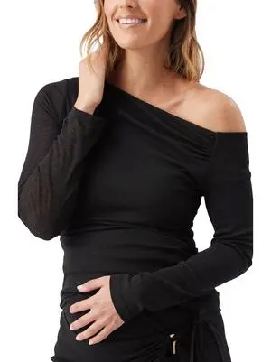 RIPE MATERNITY Rhi Long Sleeve Off Shoulder Maternity Top