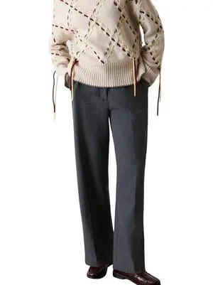 Whistles High Rise Straight Trouser - Grey