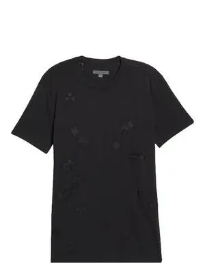 John Varvatos Suits Appliqué Organic Cotton T-shirt - Black