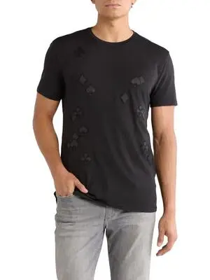 John Varvatos Suits Appliqué Organic Cotton T-shirt - Black