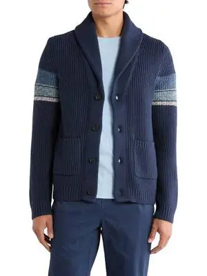 MARINE LAYER Varsity Shawl Collar Cotton Blend Cardigan
