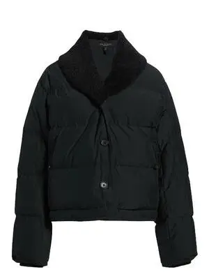 Rag & Bone Angie Faux Shearling Trim Puffer Jacket - Black