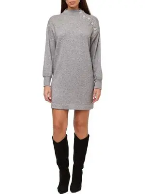 Fifteen Twenty Brenna Mock Neck Dress - Gray