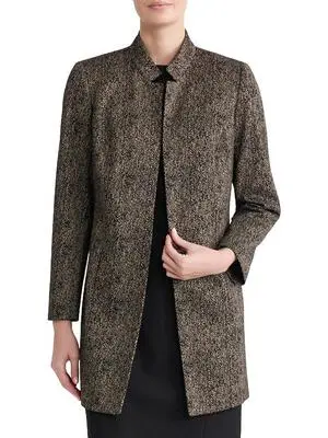 KASPER Stand Collar Topper - Black/camel