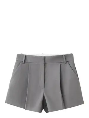 Mango Pleated Straight Leg Shorts - Grey