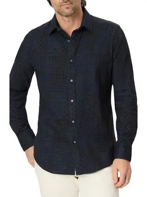 Robert Graham Lawrence Patchwork Print Cotton Herringbone Button-up Shirt - Navy
