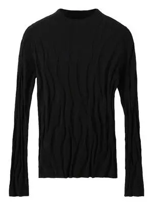 Mango Fitted Mock Neck Sweater - Black