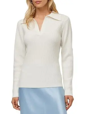 Fifteen Twenty Daphne Collar Rib Sweater Cream