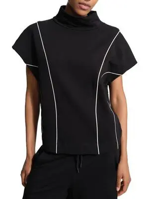 MARCELLA Alva Mock Neck Knit Top - Black